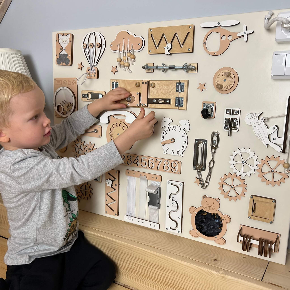 Extra Large Busy Board for Toddlers with Montessori activities ...